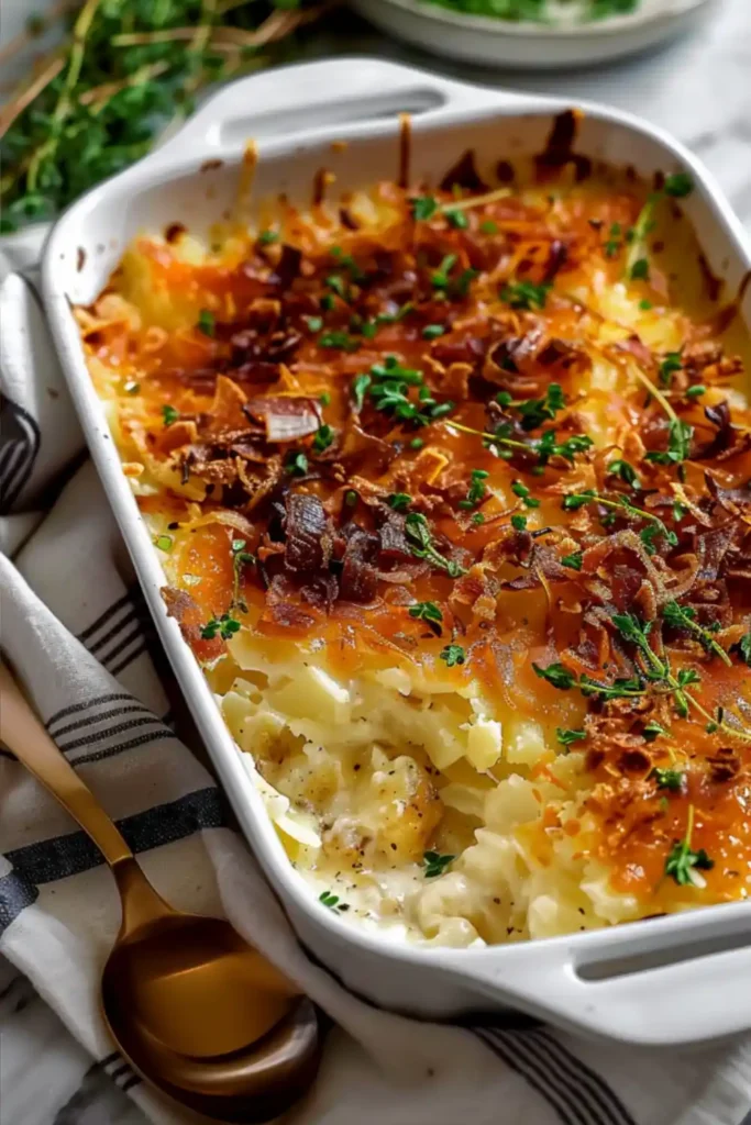 French Onion Funeral Potatoes - ZEST & YUM